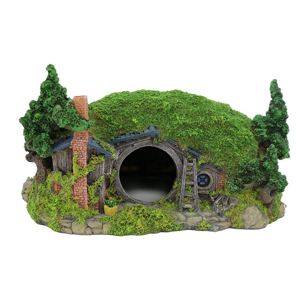 Sdtom Aquarium Decorations Fish Tank Ornament Reptile House Shelter Decor Aquarium Hillside with Betta Cave