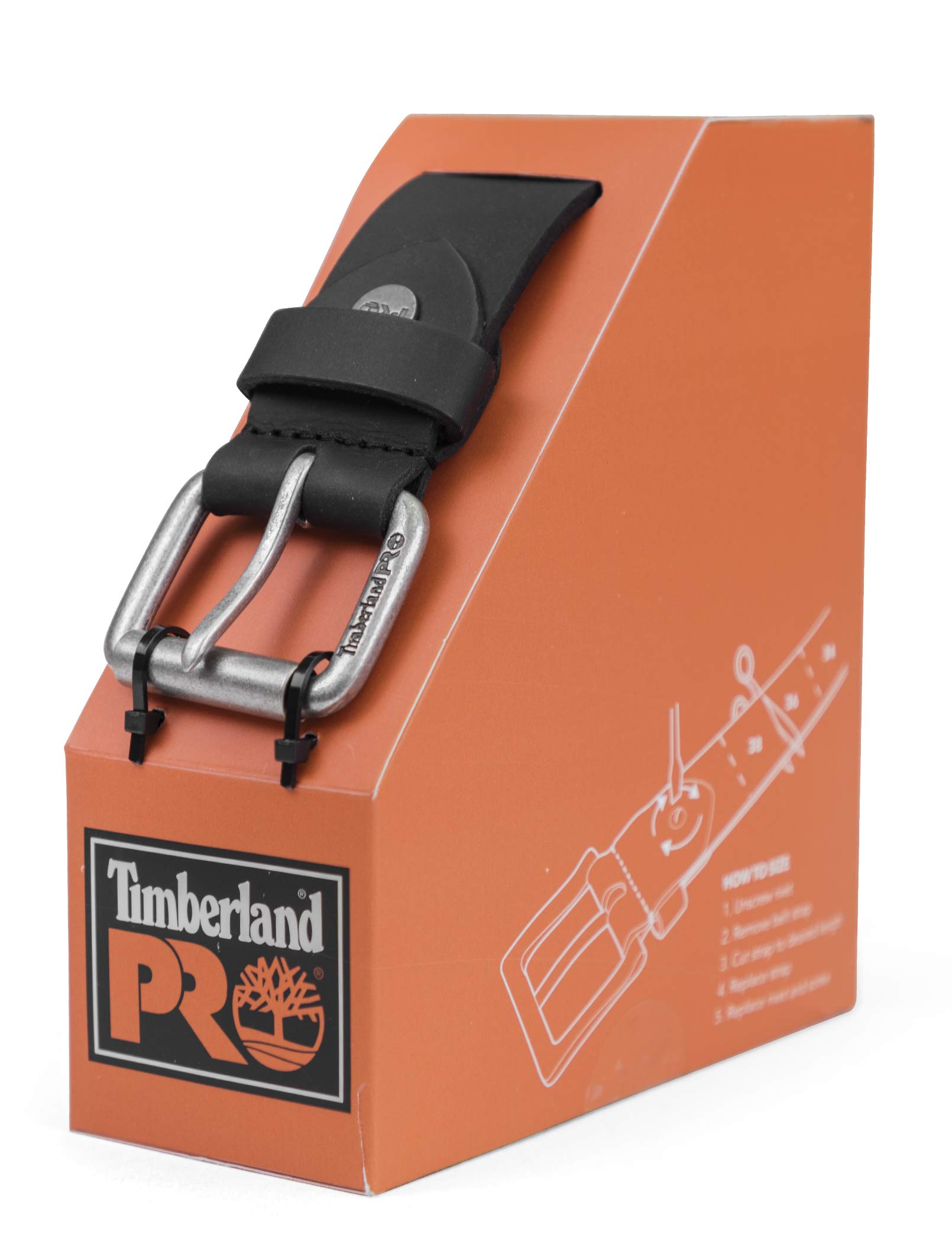 Timberland PRO Men's Cut-to-Fit Leather Belt, Black, Size 32-44