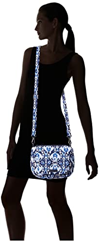 Vera Bradley Women's Cotton Carson Mini Shoulder Bag Crossbody Purse, Ikat Island, One Size