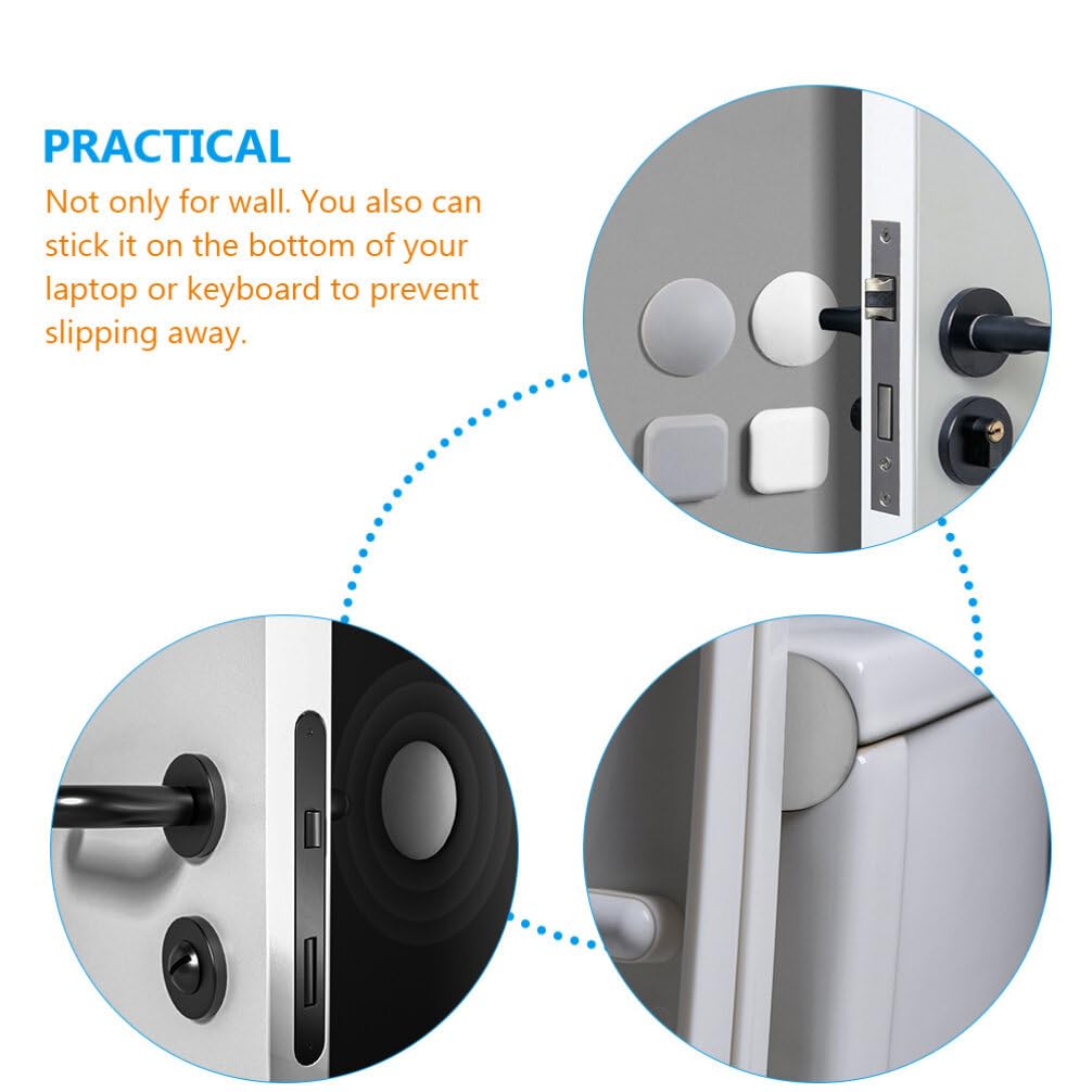 ULTECHNOVO Door Stoppers Wall Protector, 4pcs Silicone Reusable Door Bumper Self Adhesive Quiet Absorbent Gel Door Knobs Wall Protector for Home Office Gray