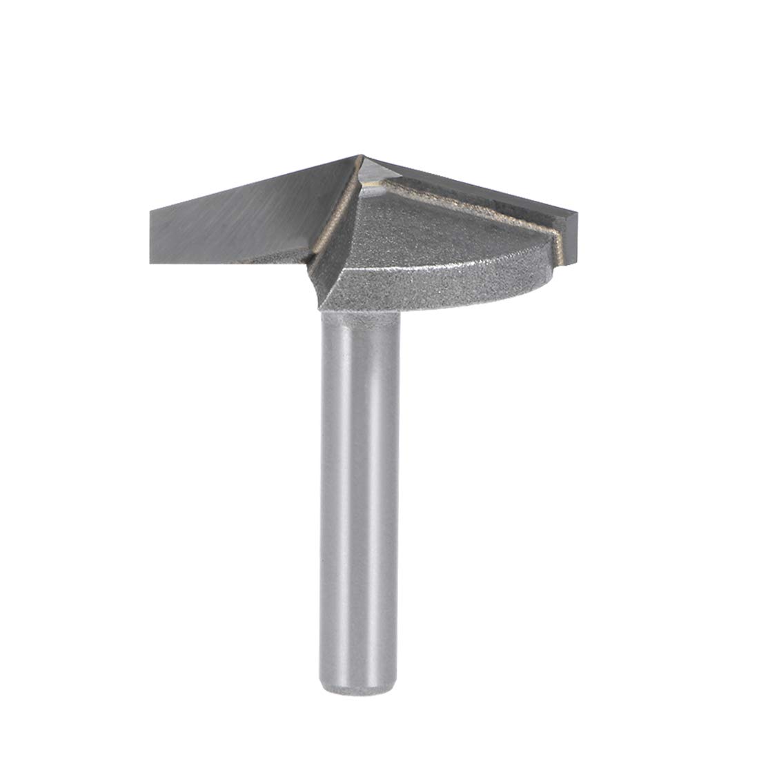 uxcell 150 Degree V-Groove Router Bit 32mm Dia with 6mm Shank, Titanium Steel Tipped V Grooving Bit (Gray)