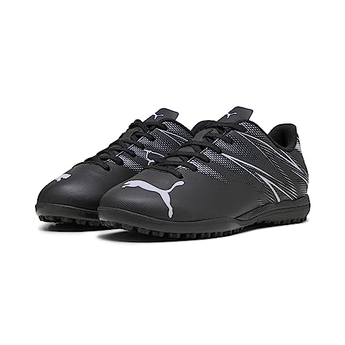 PUMA Attacanto Turf Training Soccer Cleats Sneaker, Black-Silver Mist, 2.5 US Unisex Big Kid