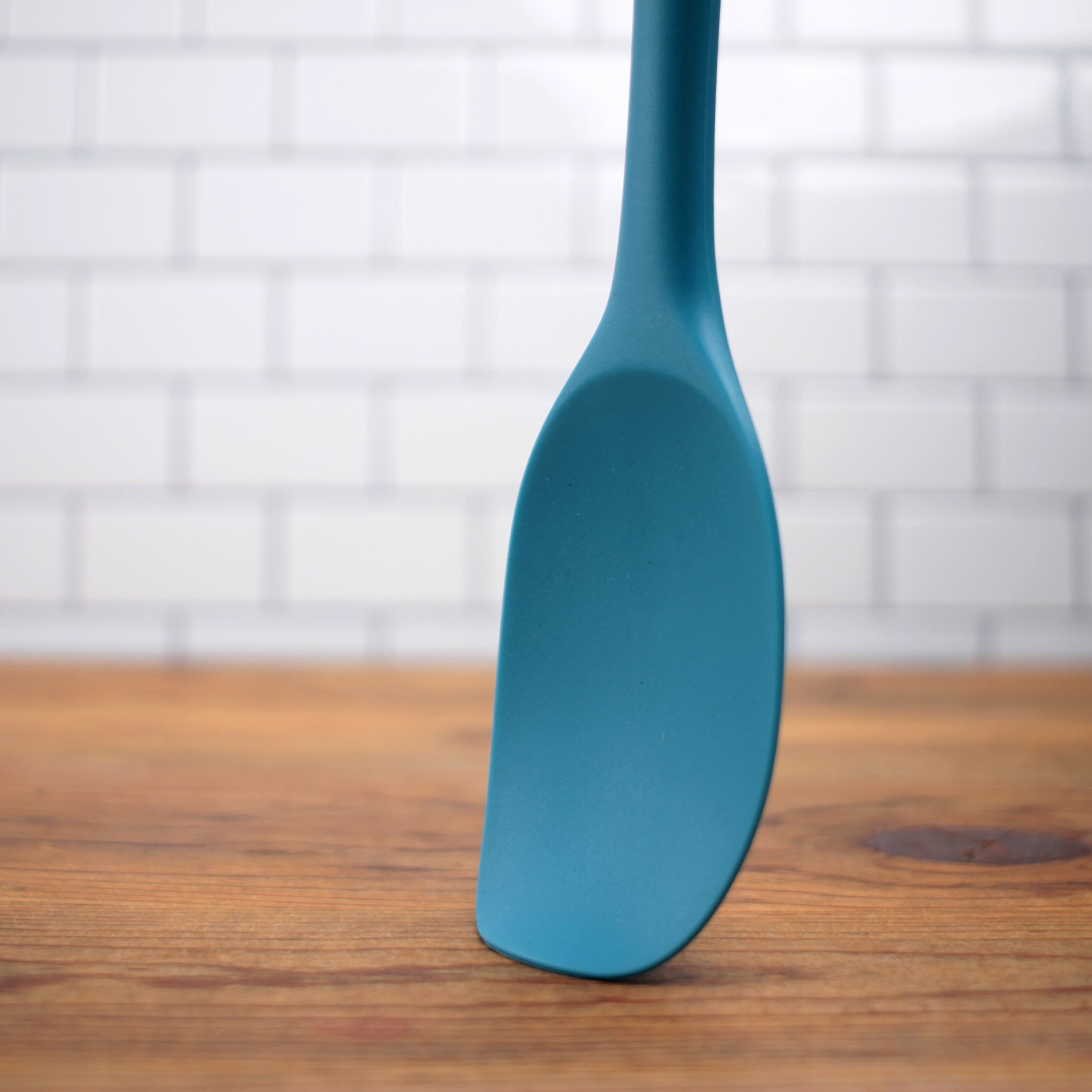 RSVP Ela Silicone Utensils, Spoon, Spatula, and Fork Set, Turquoise