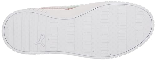 PUMA Carina Sneaker, White Silver, 2.5 US Unisex Little Kid