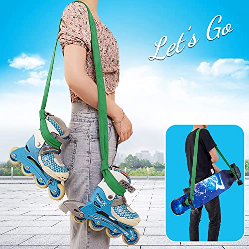 YH&GS Roller Skate Leash Adjustable Ski Boots Carrier Strap Snowboard Boot Shoulder Sling Leash Fashionable Transport Strap Speed Strap Quad Skate Strap for Ice Skates(Light Green)