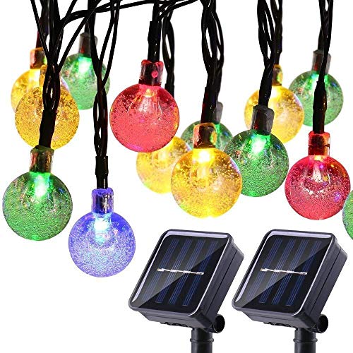 WDWL Solar String Light, 7m 50 Lights Outdoor Crystal Ball Christmas Decorative Lights Christmas Tree Lawn Garden Home Solar Water Dew Lamps