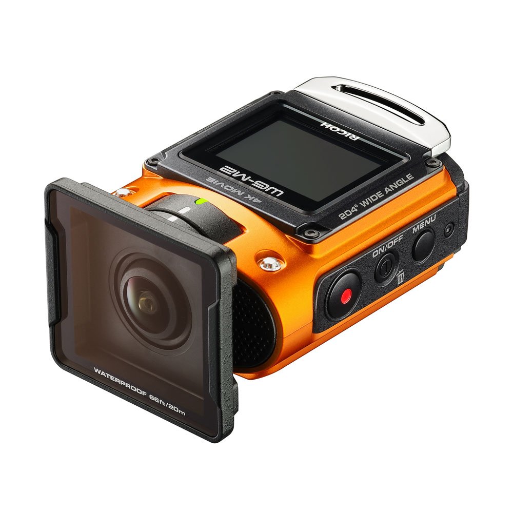 Ricoh Waterproof Action Camera WG-M2 4K Video Super-Wide-Angle 204 Degrees housing Unnecessary Waterproof 20m Impact 2m 03801 (Orange) (International Model)