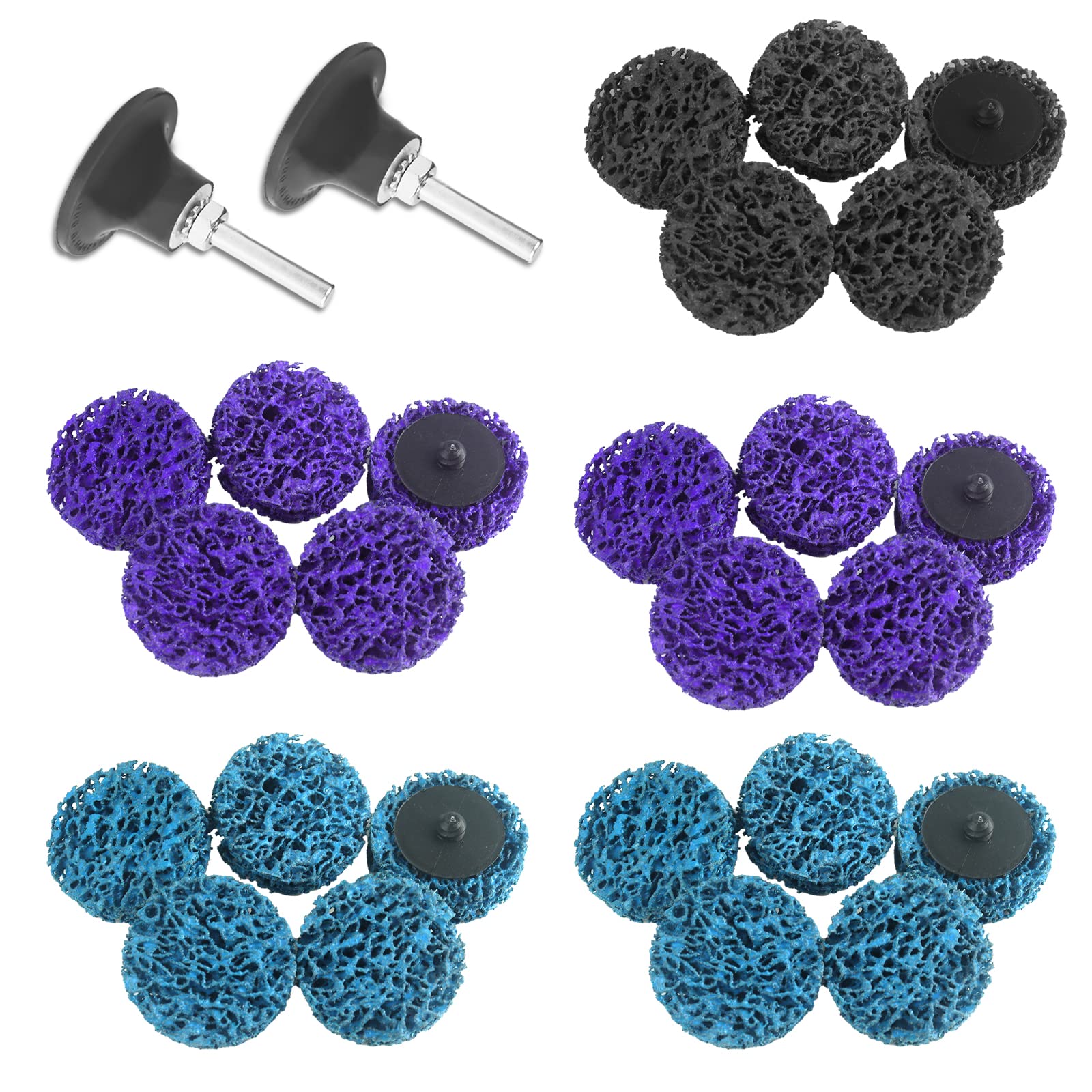 ZXSWONLY 27 Pack 2’’ Quick Change Easy Strip Discs for Drill & Die Grinder & air Grinders Quick Clean and Remove Paint Coating Rust Welds Oxidation (with 2 x disc pad Holder)