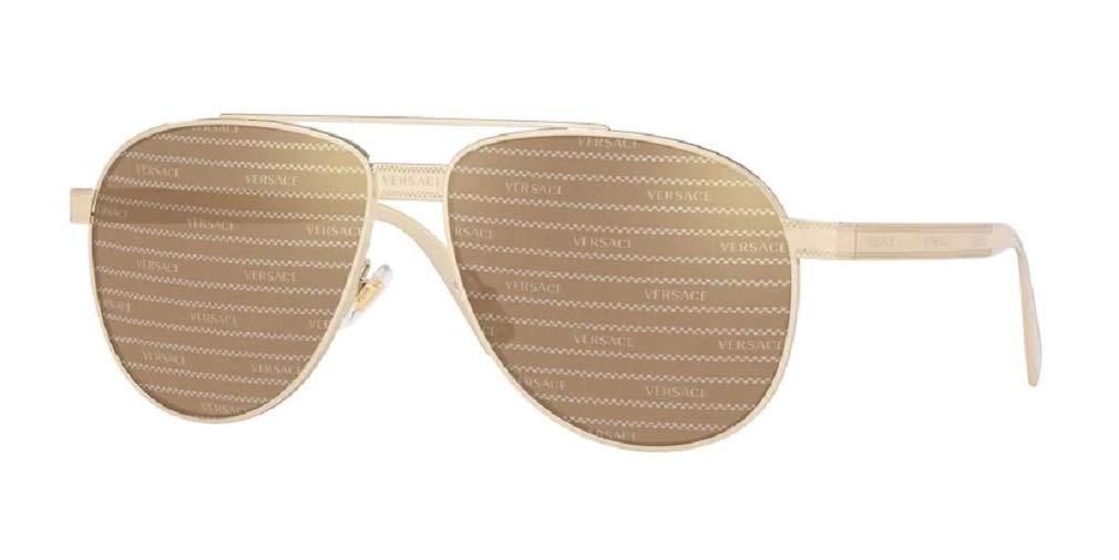 Versace VE2209 100987 58M Black/Grey Aviator Sunglasses For Men + BUNDLE With Designer iWear Eyewear Kit
