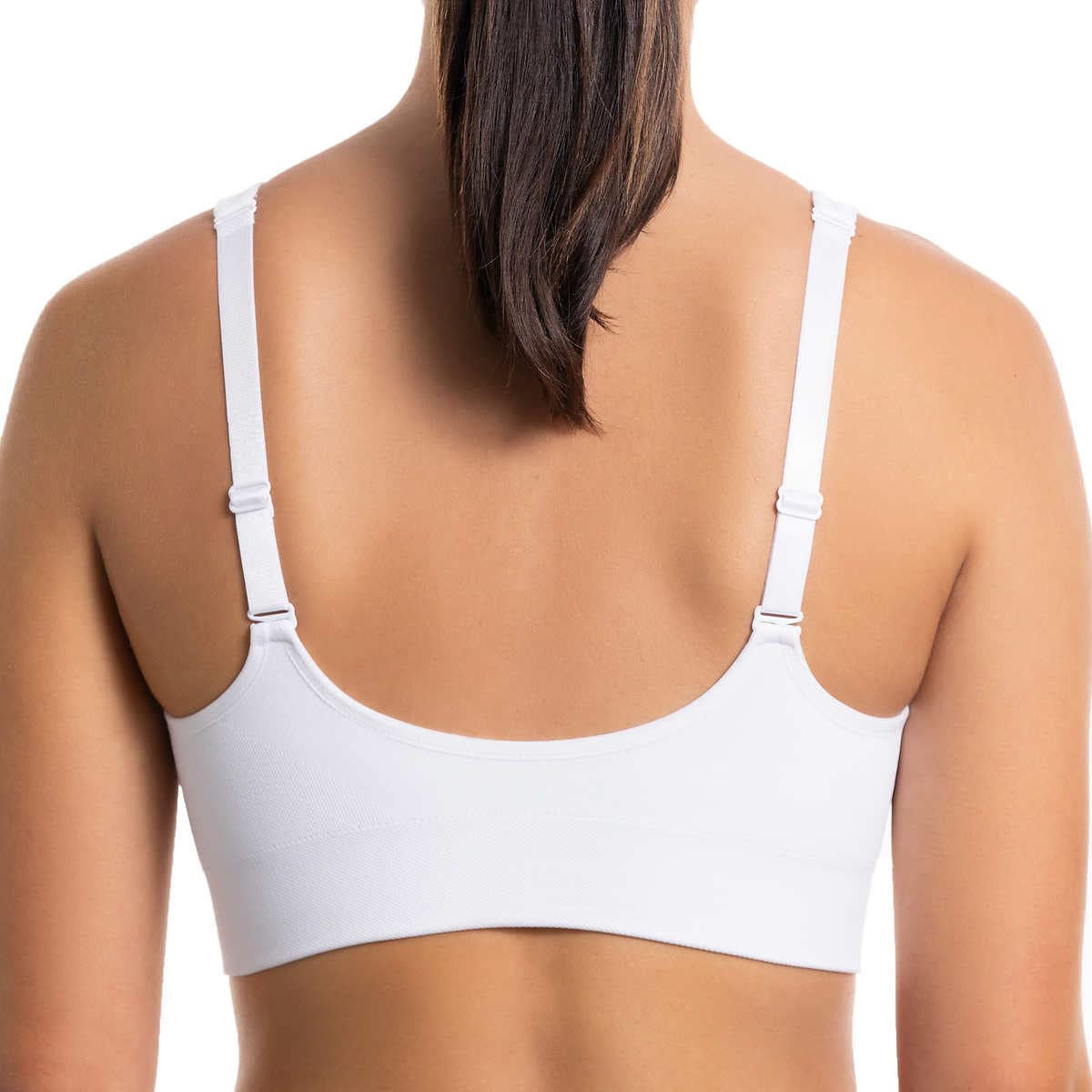 PUMA Women’s Seamless Convertible Sports Bra, 2-Pack White/Pink
