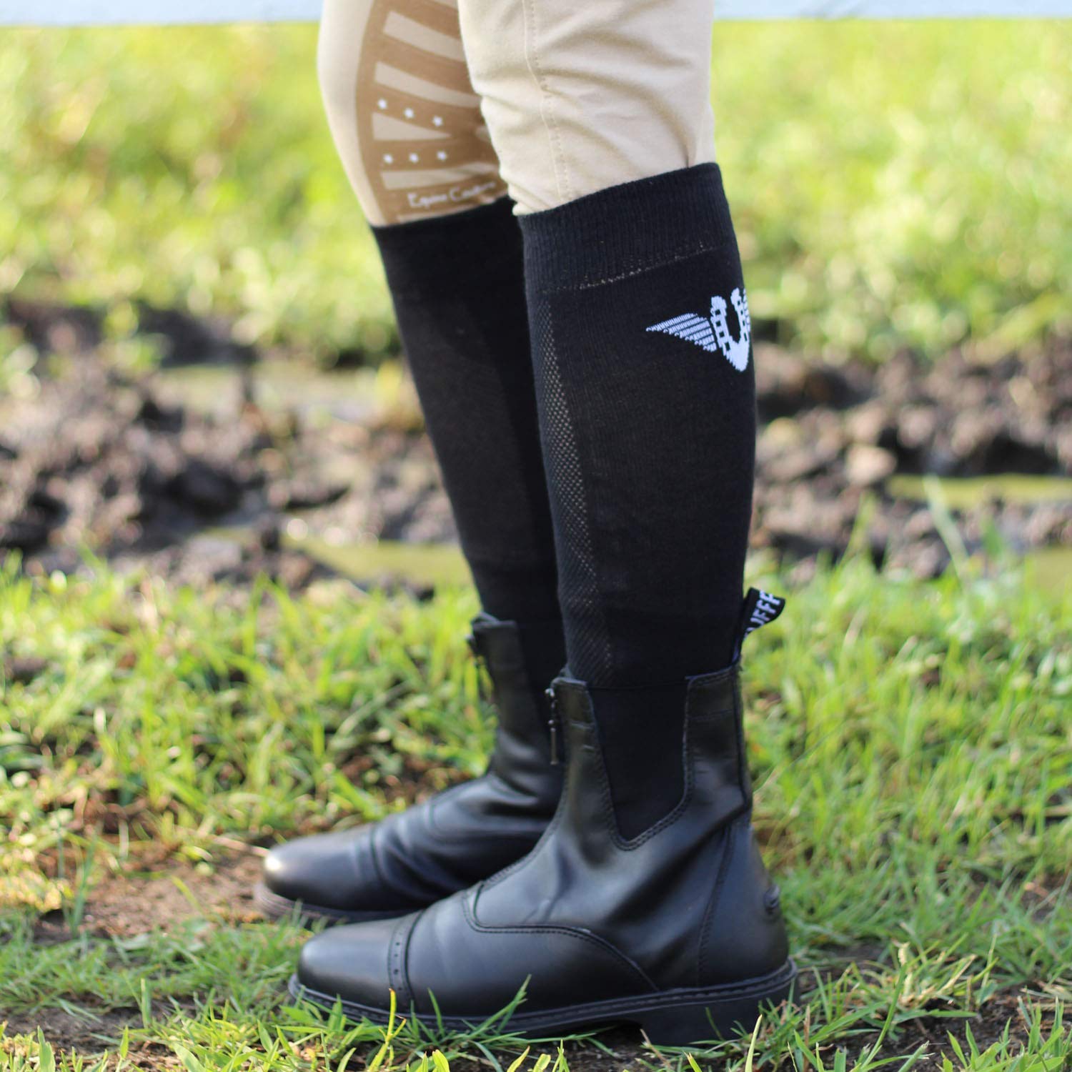TuffRider Ladies Starter Front Zip Paddock Boots - Black - 6 - Wide