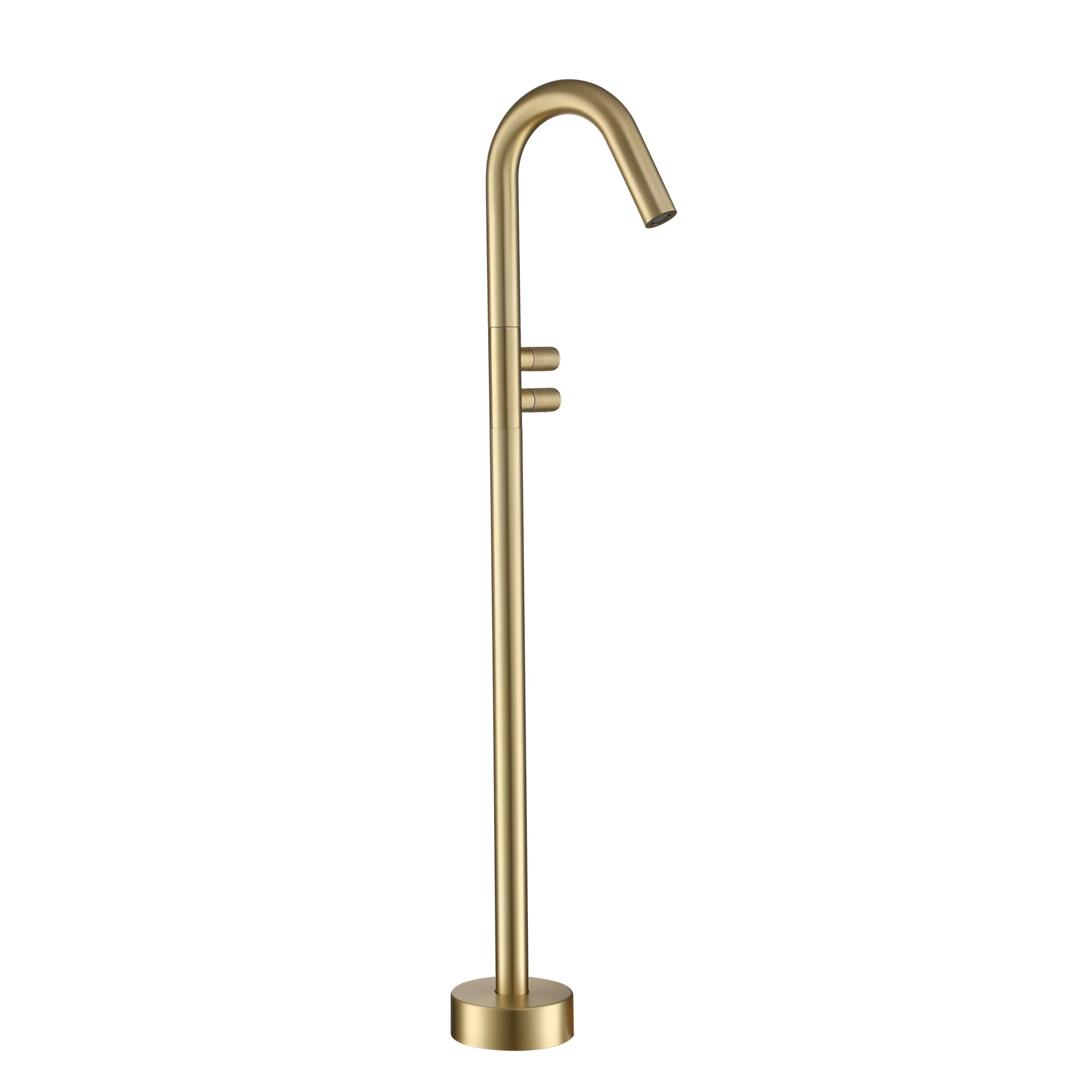 Premium Freestanding Bathtub Filler Faucet Brushed Gold Dual Handle Bath Tub Faucet Solid Brass Tub Filler Facuet for Bathtub