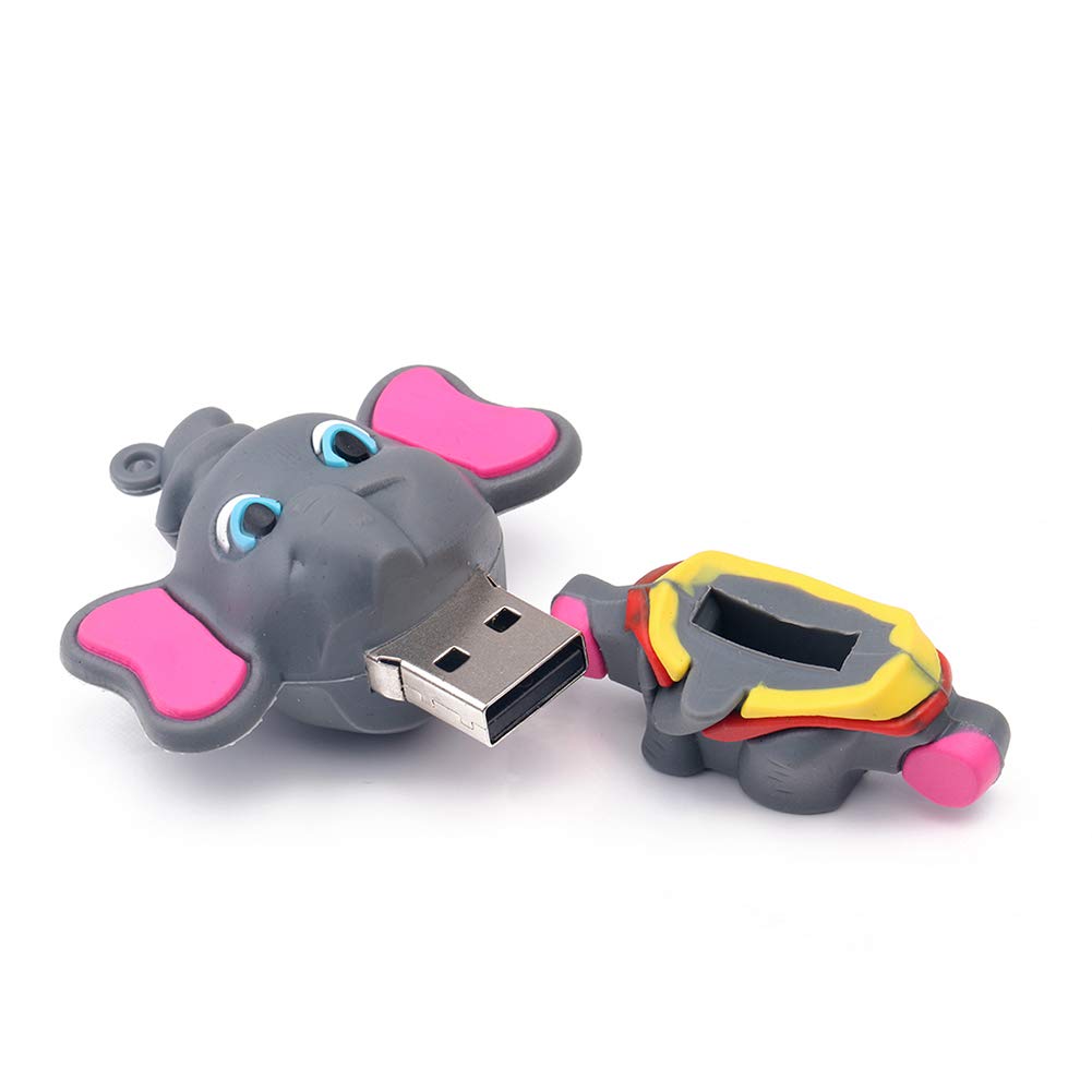 schicj133mm Cute Elephant 4GB 8GB 16GB 32GB 64GB High Speed Flash Drive Pen,U Disk/USB Memory Stick/Data Storage Memory Stick for Gift,for Office 32G