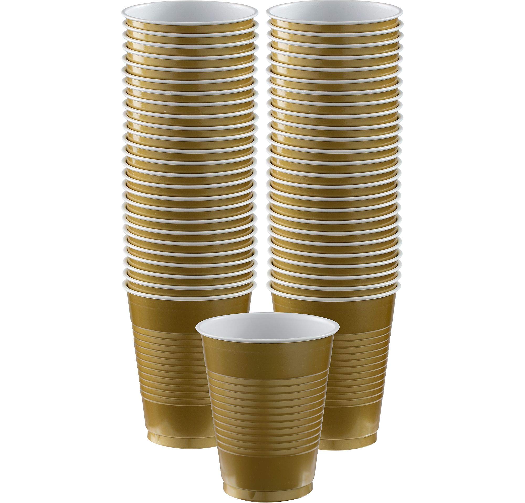 Premium Gold Plastic Cups - 18 oz (50 Pack) - Elegant & Heavy-Duty Design - Perfect for Parties, Events & Everyday Use