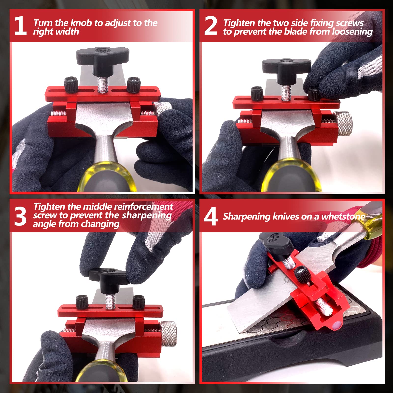 Premium Honing Guide for Chisels and Planes - Chisel Sharpening Jig with Top Reinforcement Design - Aluminum Alloy Wood Chisel Sharpening Kit