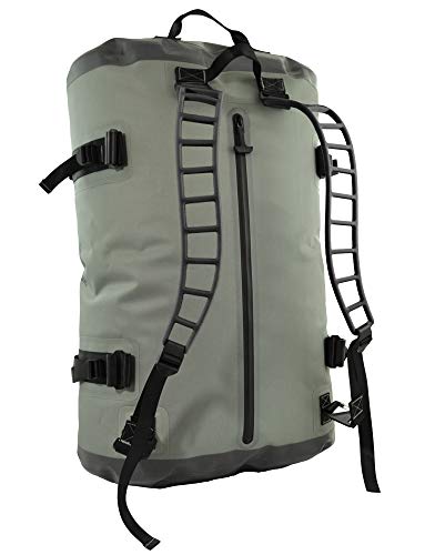 Seattle Sports LocoDry DownUnder ZipDuff - 90L Heavy Duty Waterproof Duffel Bag Backpack, Gray/Dark Gray