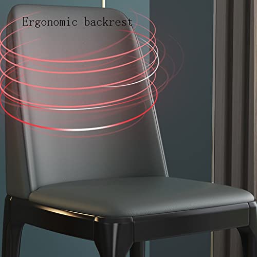RILOOP Dining Chairs,Modern Pu Leather High Back Padded Soft Seat with Wooden Legs for Home Restaurant/White/Black