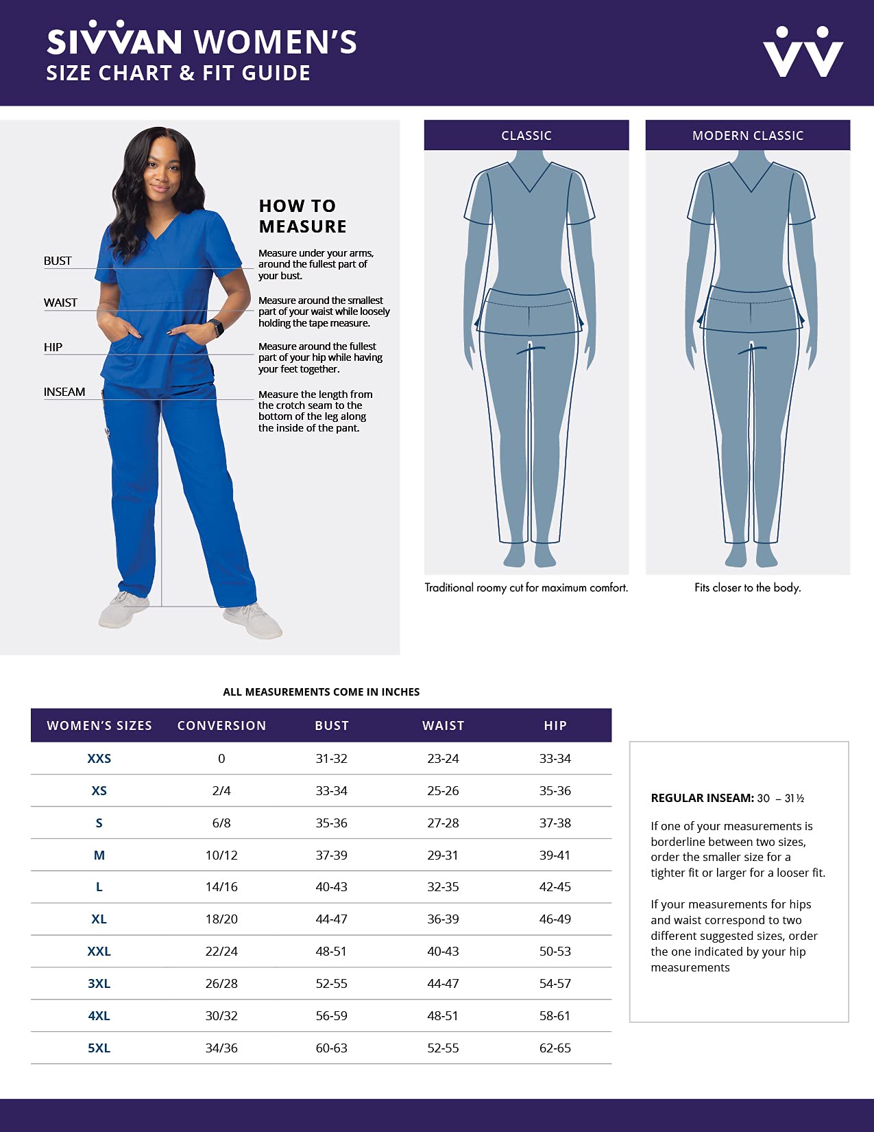 Sivvan Scrubs for Women - Long Sleeve Comfort Underscrub Tee 2-Pack - S85002 - Navy - XL