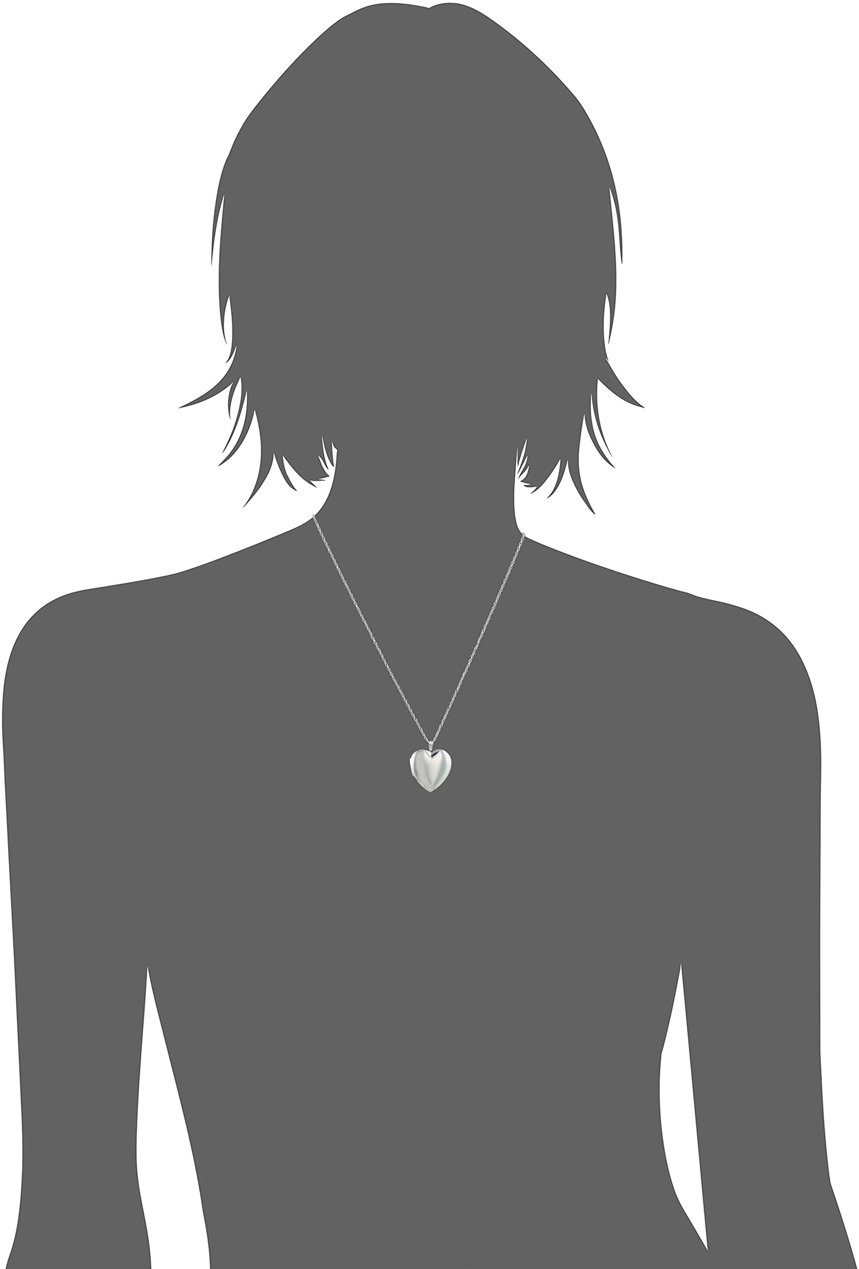 Sterling Silver Large Polished Heart Locket Necklace, 20"