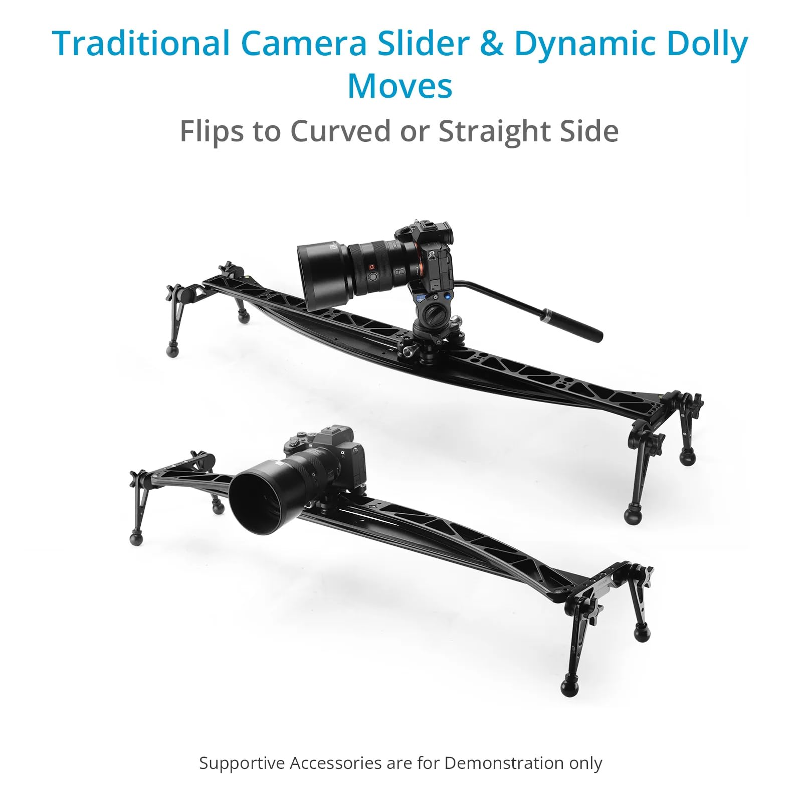 PROAIM Curve-N-Straight DSLR Video Camera & Camcorder Slider Dolly Smooth Track | Professional Camera Slider (2ft)