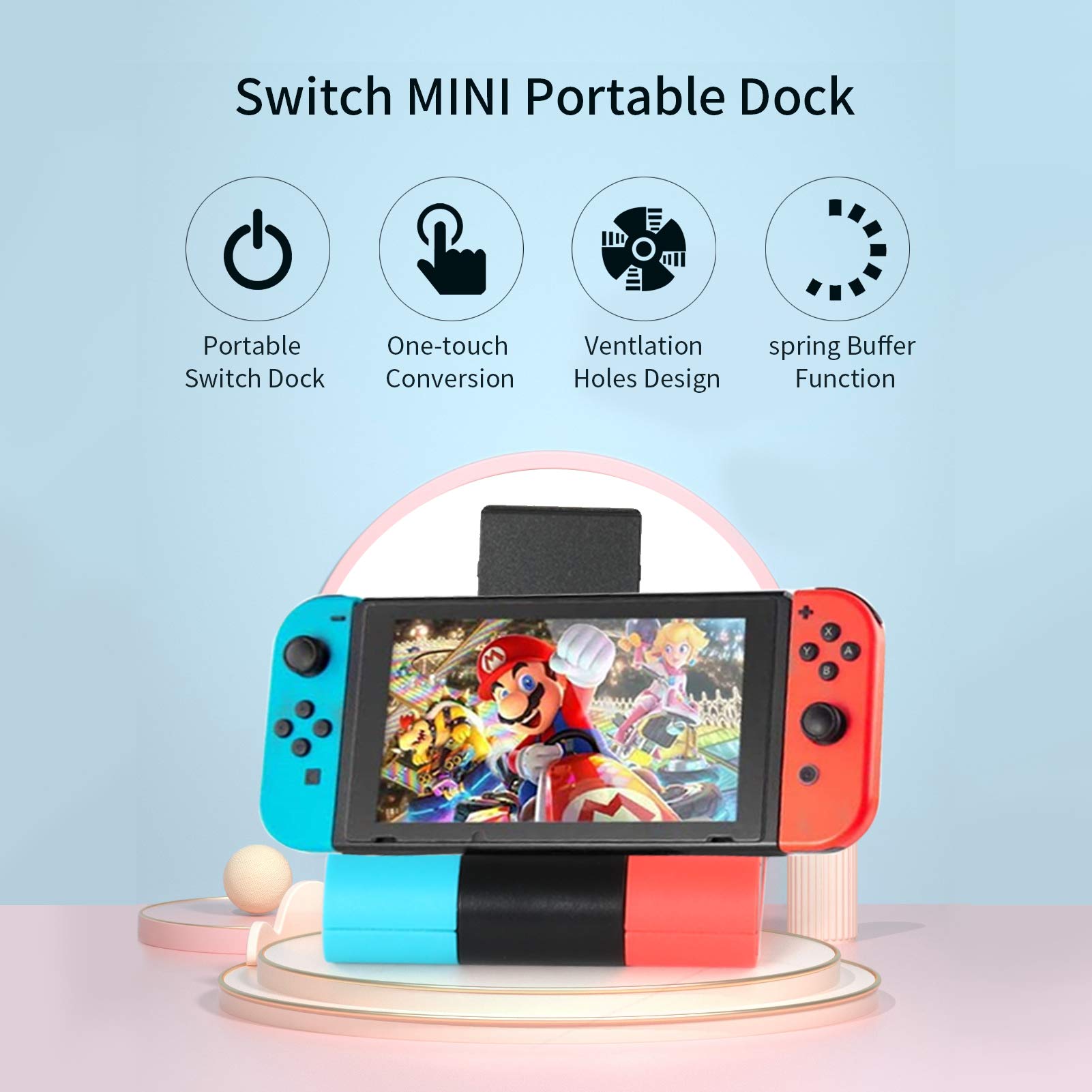 Switch Dock for Nintendo Switch, CTPOWER Portable Switch TV Docking Station Replacement for Nintendo Switch Dock with HDMI, USB 3.0 Port and Air Outlet