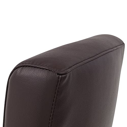 ZURI Forbes Genuine Leather Aluminum Base High Back Executive Chair - Dark Brown