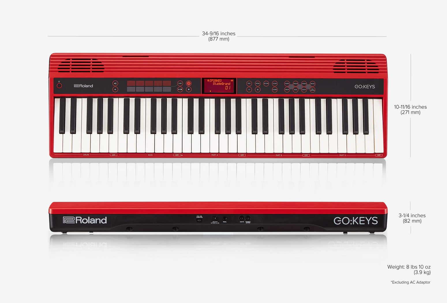 Roland GO:KEYS 61-key Bluetooth Keyboard + RockJam Xfinity Keyboard Stand