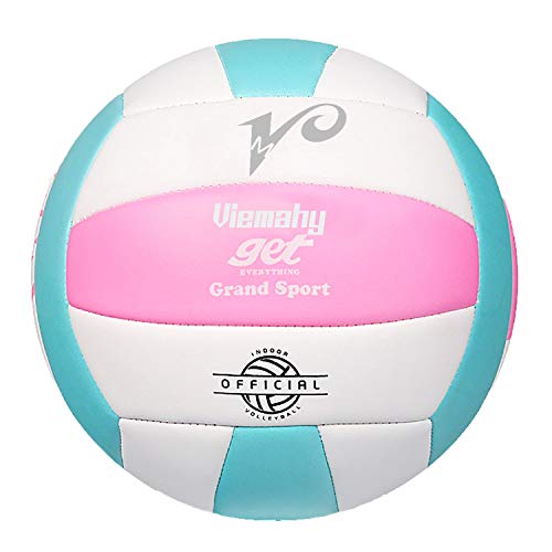 Super Soft Volleyball - Waterproof Indoor/Outdoor Official Volleyball for Pool,Game,Gym,Training,Beach Play (Size 5) (Pink 2)