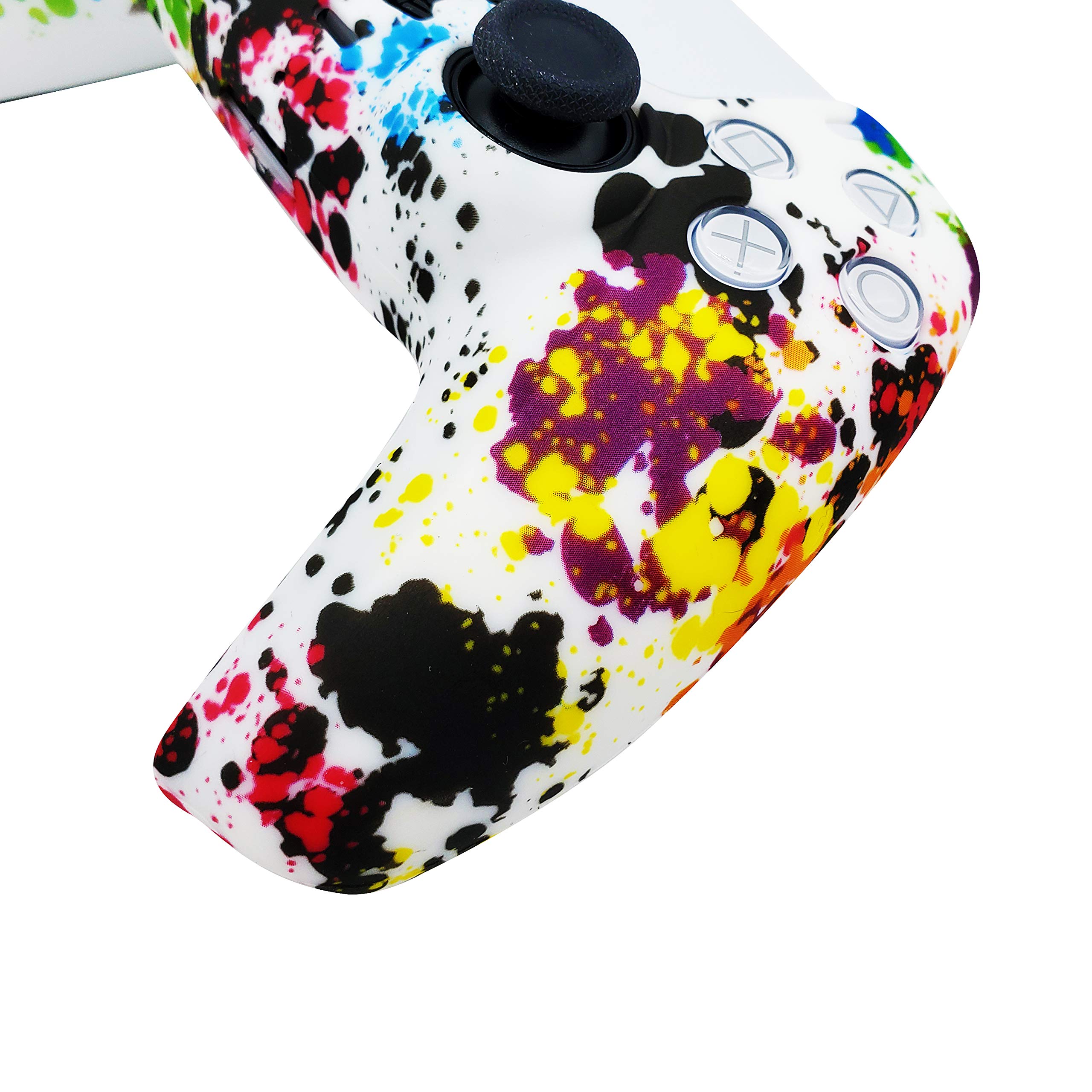 PS5 Silicone Gel Grip Controller Cover Skin (PS5 Paint Splash Skin) Compatible for Sony PlayStation 5, Compatible for PlayStation 5 Accessories, Wireless Controller Protector Covers, PS5 Skin