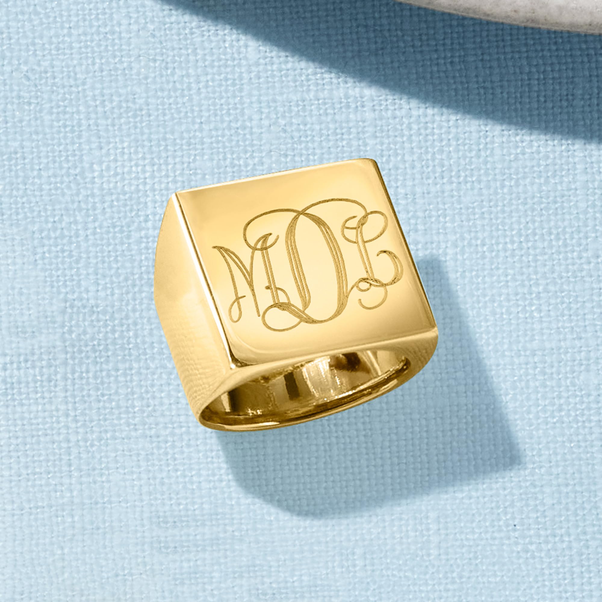 Ross-Simons Plain - Italian 14kt Yellow Gold Square-Top Ring. Size 8