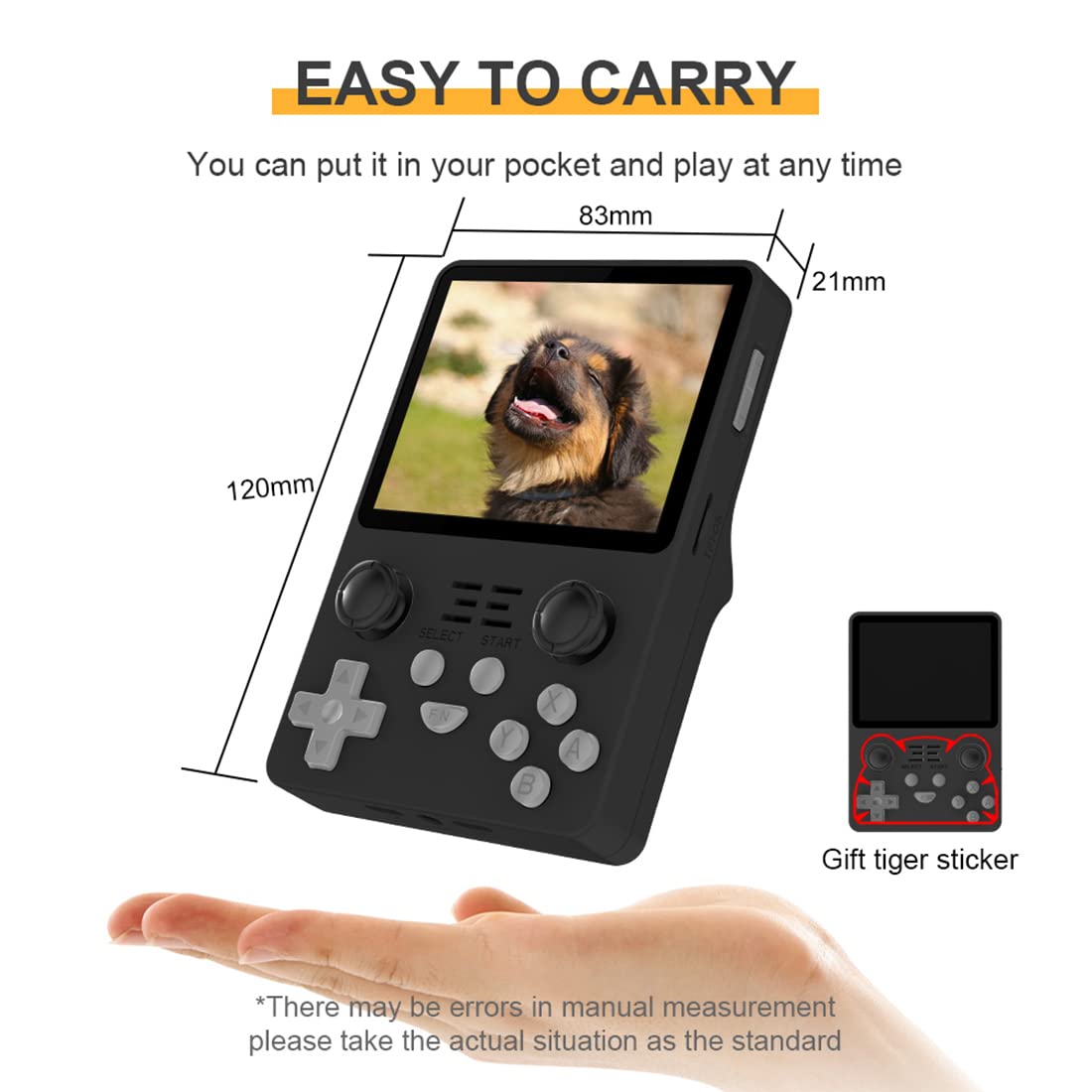 ZUSTER Powkiddy RGB20S Handheld Game Console Built in 20,000 Games 16G+128G 3.5 Inches IPS Screen Open Source System Retro Arcade Classic Game Console Toy Gift for Kids Adults
