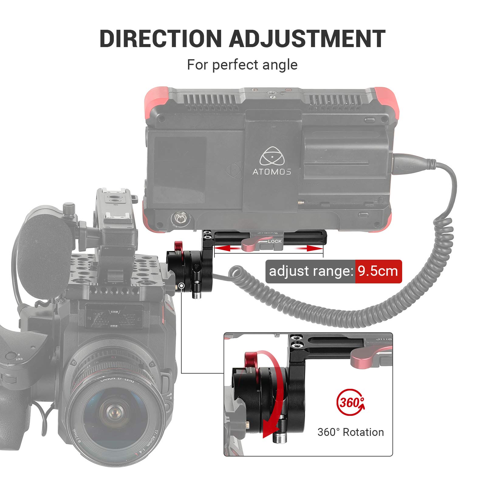 SMALLRIG Quick Release EVF Mount Monitor Support with NATO Rail and NATO Clamp – 2113