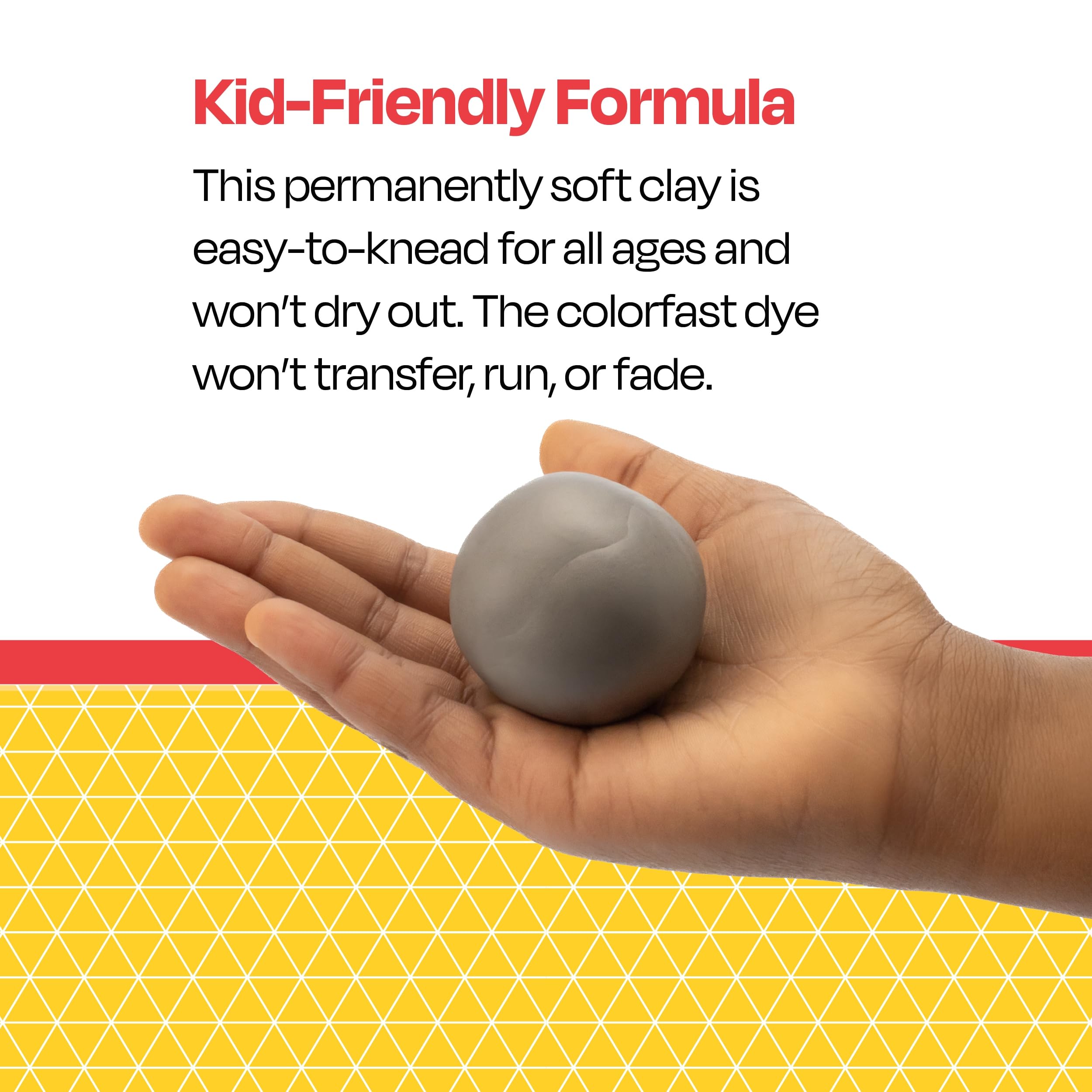 School Smart Modeling Clay for School and Home Use, Permanently Soft Design, 1 Pound, Gray Color