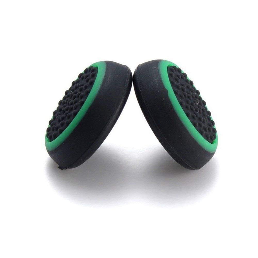 Silicone Thumb Stick Joystick Cap Analog Grip Thumbsticks Cap Cover Case for Nintendo Switch NS Joy-Con Controller (Black-Green)