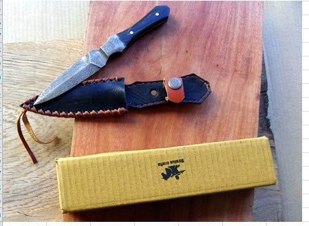 Stratuscrafts Handmade 8” Ankle Knife 512 layers Damascus Steel Boot knife Fixed Blade with Genuine leather sheath For Camping, Outdoor