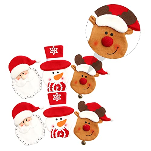 YARNOW 6pcs Christmas Snowman Elk Cutlery Set Stocking Holder Stand Dining Room Decor for Table Hanging Stocking Spoon Bag Tableware Organizer Elk Decor Party Supplies Pocket Elder