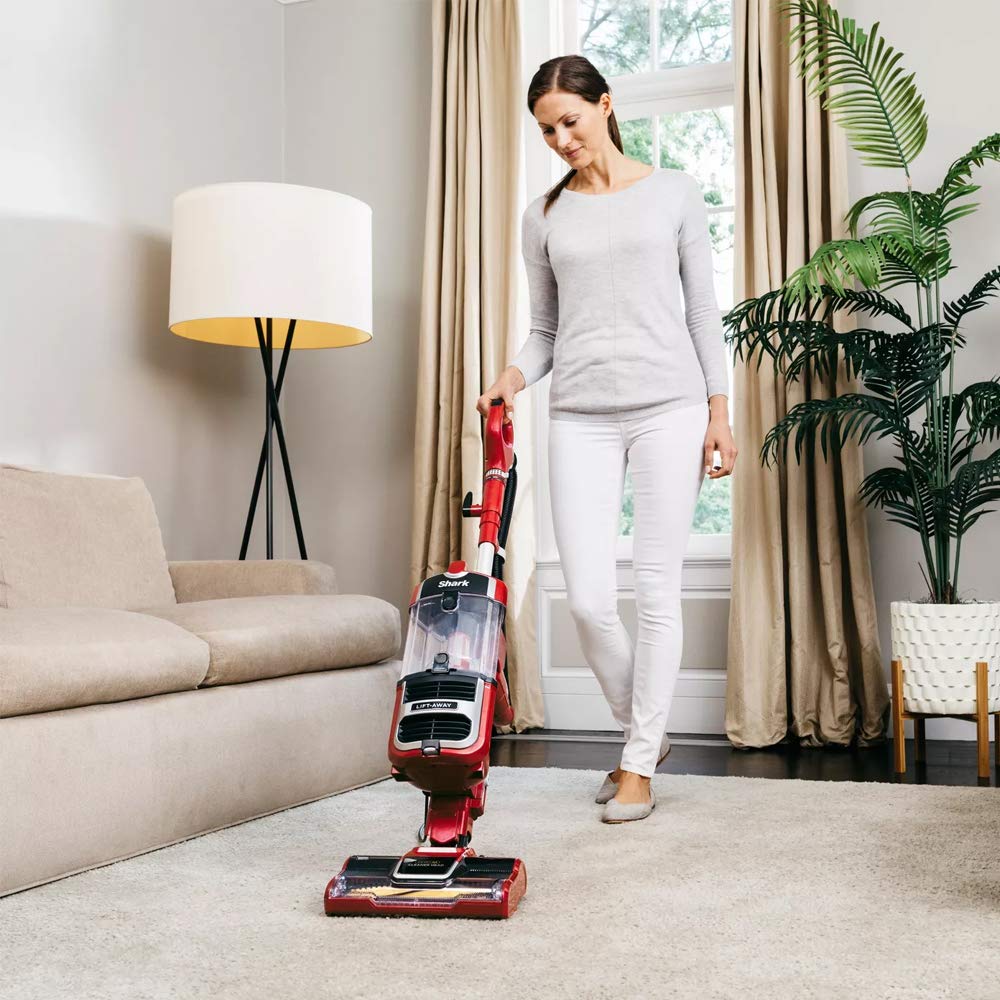Shark ZU562 Navigator Speed Upright Multisurface Floor Vacuum Cleaner with Zero M Self Cleaning Brushroll and Lift Away Detachable Canister, Red