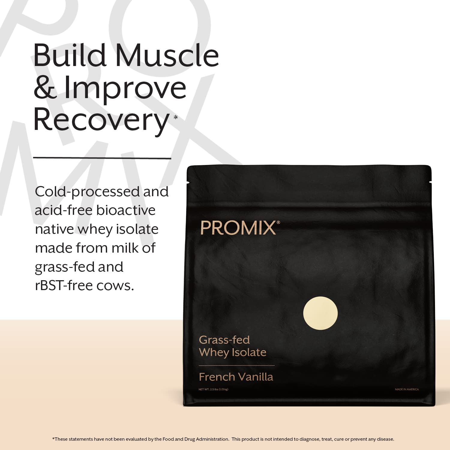 Promix Whey Protein Isolate Powder - Grass-Fed & 100% All Natural - Post Workout Fitness & Nutrition Shakes, Smoothies, Baking & Cooking Recipes - Gluten-Free & Keto-Friendly - Vanilla, 5 Pound