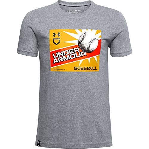 Under Armour B Il Graphic T Billboard, Steel Light Heather (035)/Black, Youth Small