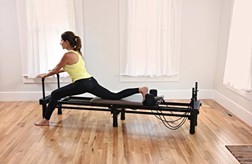 Stamina Products AeroPilates Reformer 651 Whole Body Resistance Workout Machine for Home Gym with 10 Inch Stand and Foldable Frame with Wheels