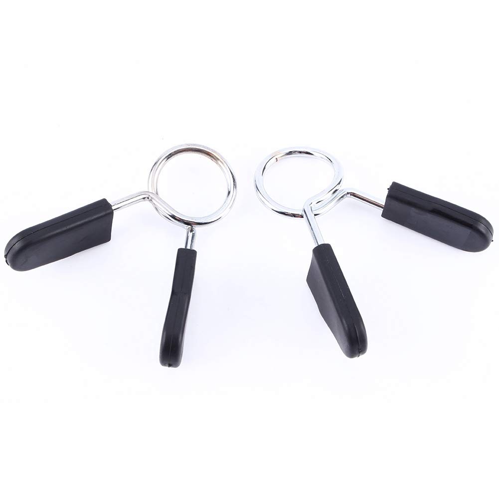 VGEBY1 Barbell Spring Collar Clip, 2Pcs Standard 25mm Clamp Spring Collars Yoga Training Accessory