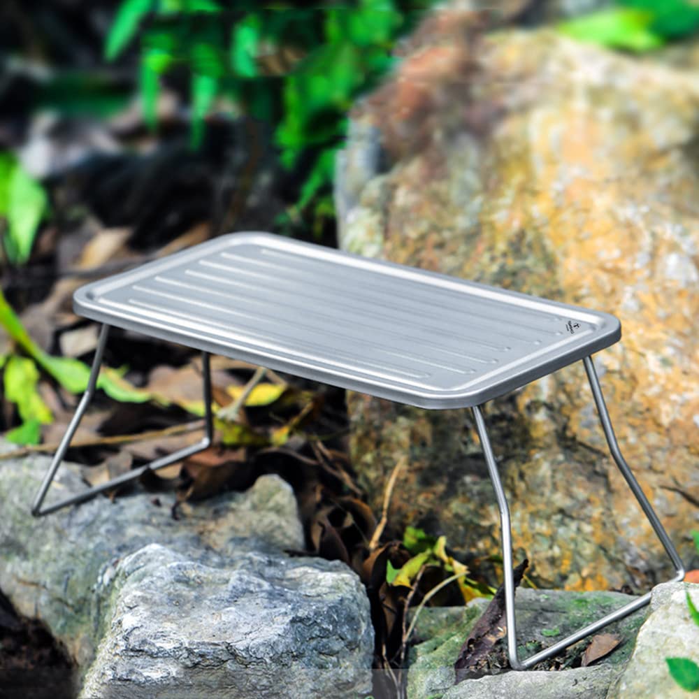 TOMSHOO Folding Campfire Grill Portable Over Fire Camp Grill Ultralight Titanium BBQ Grill Grate