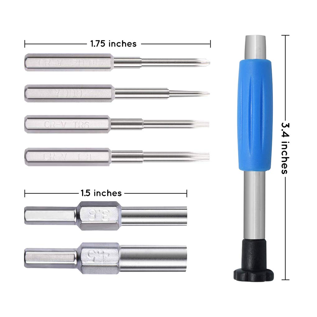 TOMSIN T8/T6 Screwdriver Set for Xbox One Controller/for Nintendo Switch Joy-con/PS4/DS/DS Lite/Wii/GBA Controller, Triwing & Phillips Screwdrivers Pry Opening Repair Tool Kit