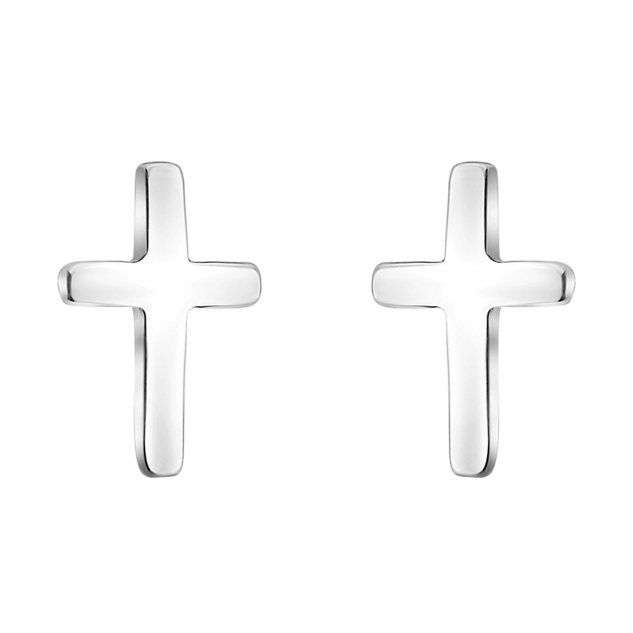 SOFIA MILANI - Solid 925 Sterling Silver Earrings for Women - Cross Stud Earring - 20902
