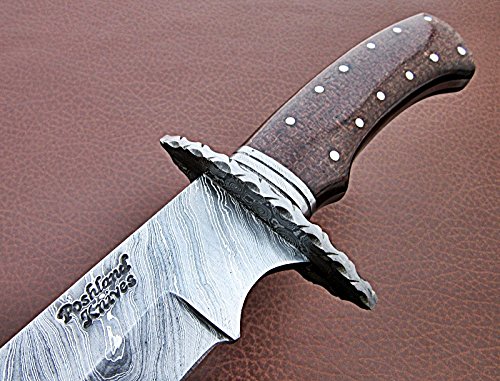 Poshland RG-57 Handmade Demascus Steel 15 Inches Bowie Knife - Beutifull Jute Micarta Handle with Demascus Guard & Bolster