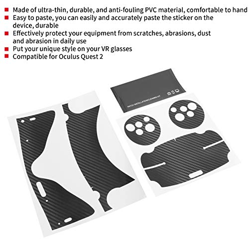 VR Controller Headset Stickers, VR Headset Stickers PVC Material with Manual for Protect Your Equipment for Professional Use(Carbon Black)