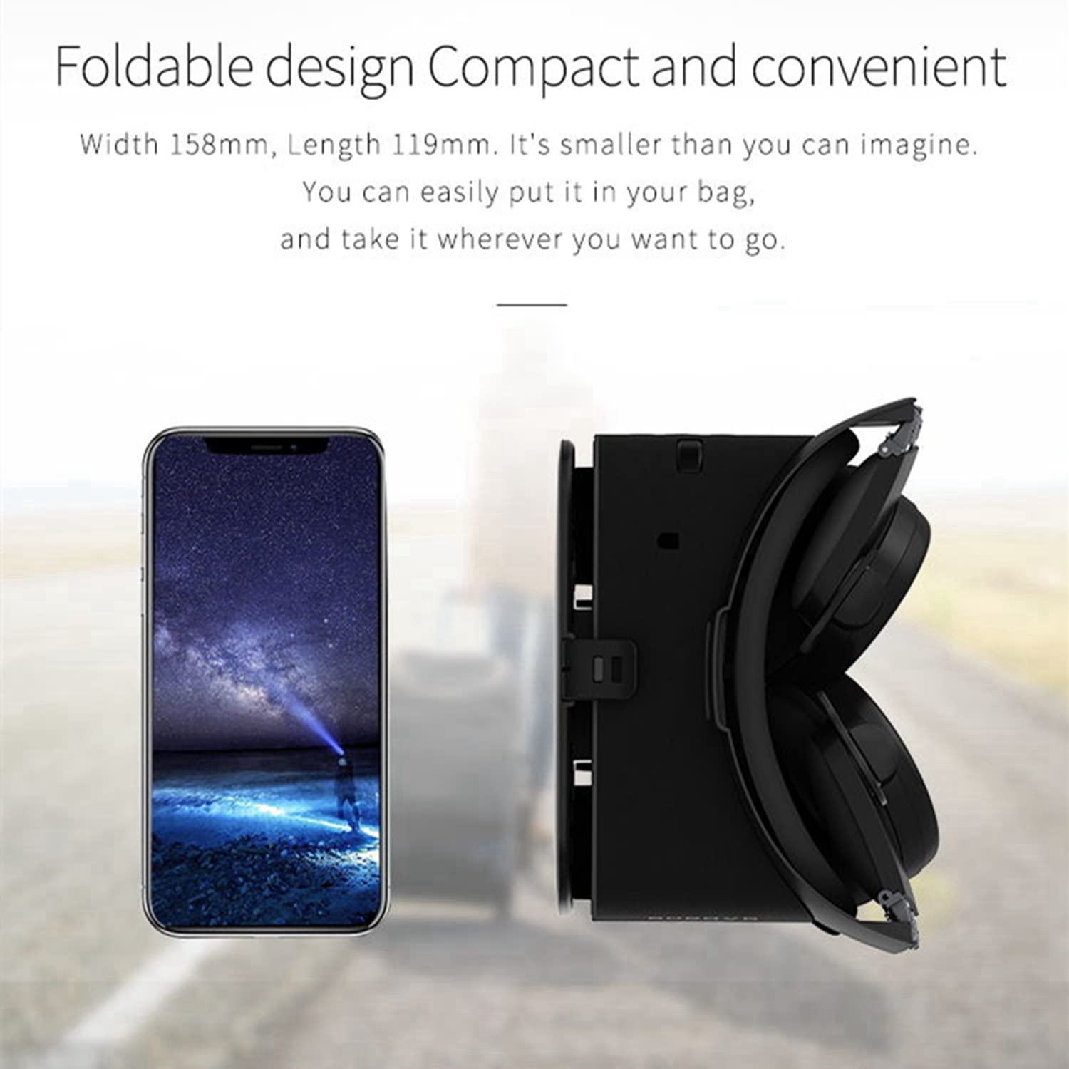 Virtual Reality Headset, VR headsets w/Remote for iPhone Android PC Phone for iPhone 13 12 11 Pro X S R Max Samsung, 3D VR Set para Gafas de Realidad Virtual for Kid Adult Play 3D Game Movie, Black