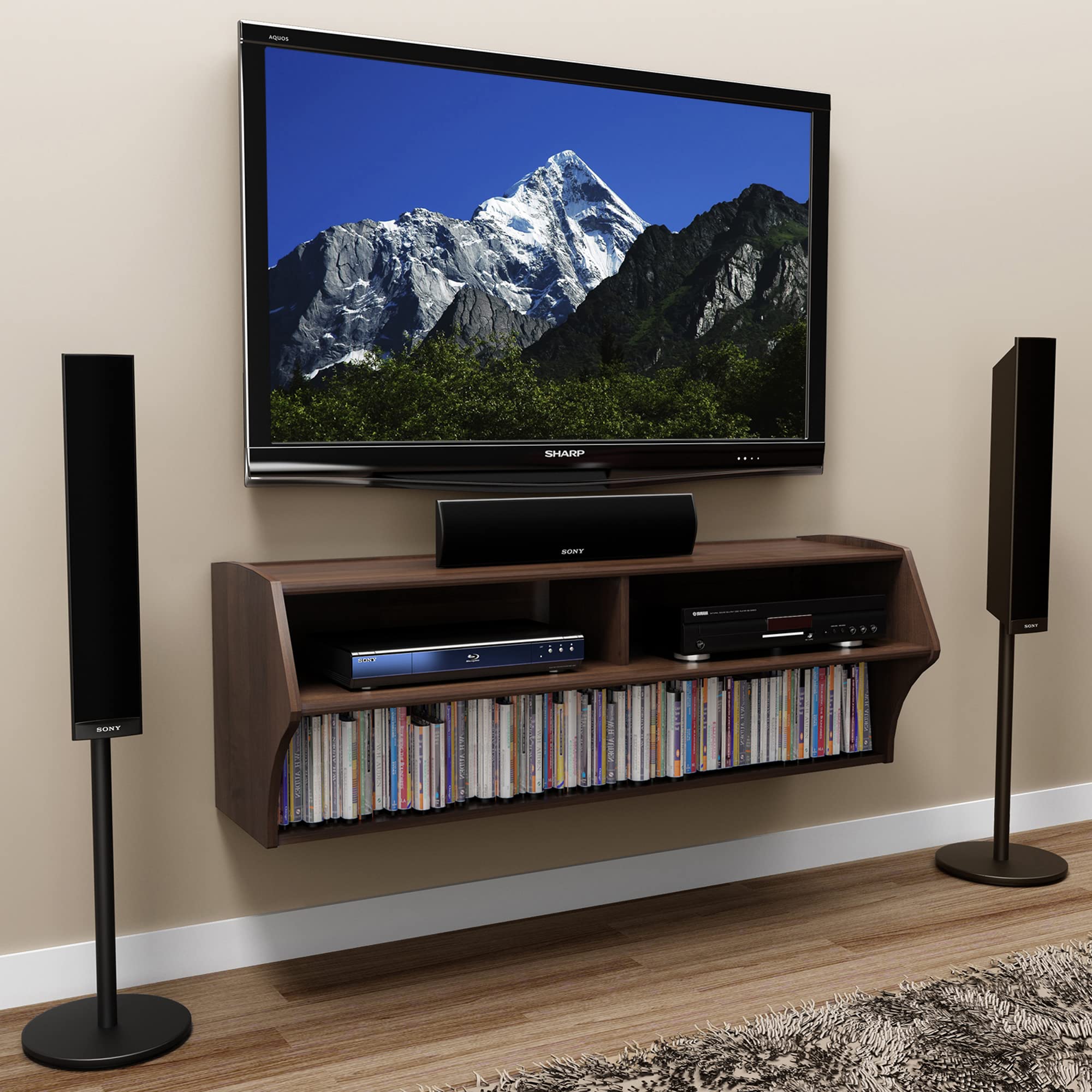 Prepac Altus Wall Mounted Media Console, White