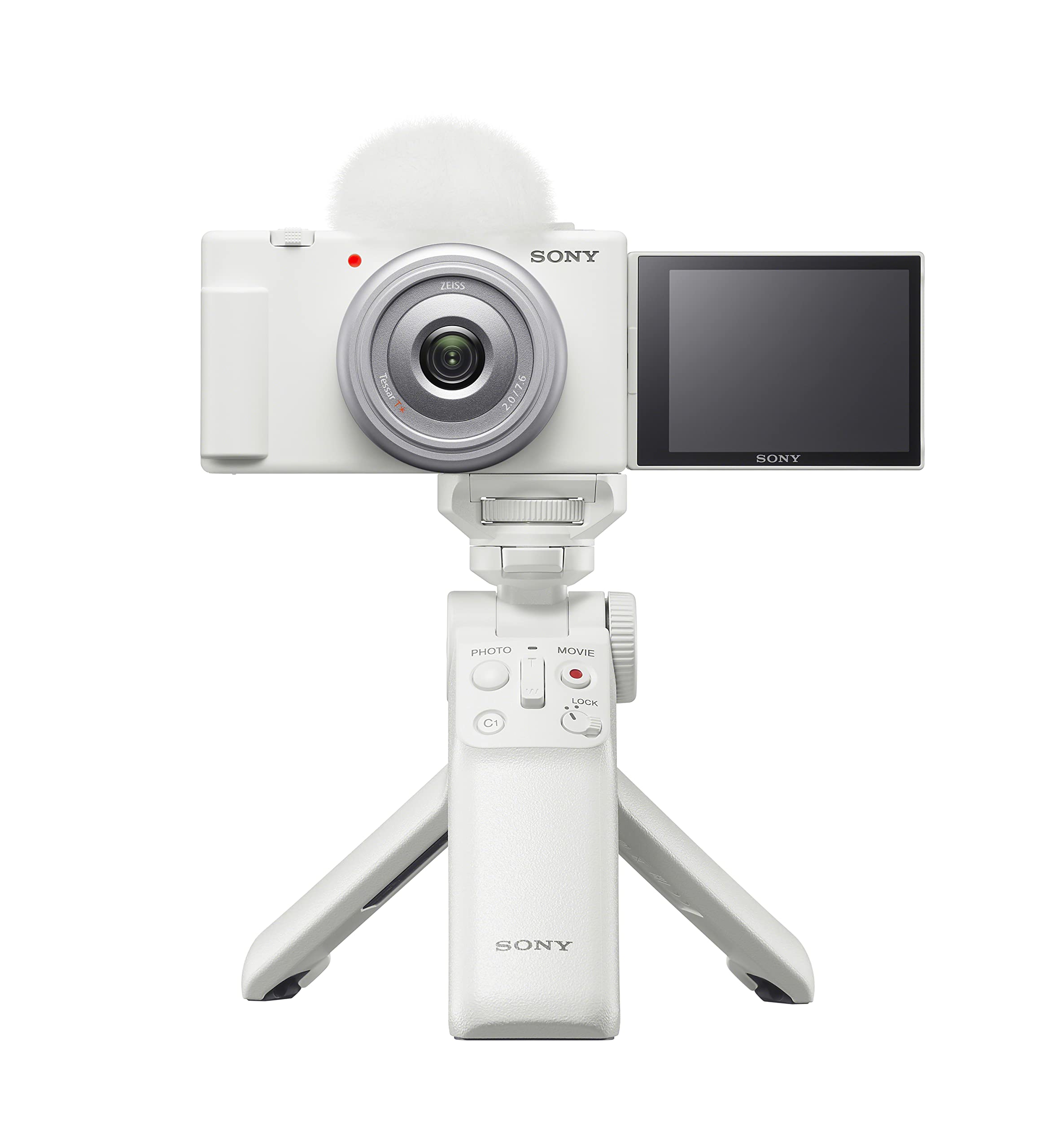 Sony ZV-1F Vlog Camera for Content Creators and Vloggers (White) (Renewed)