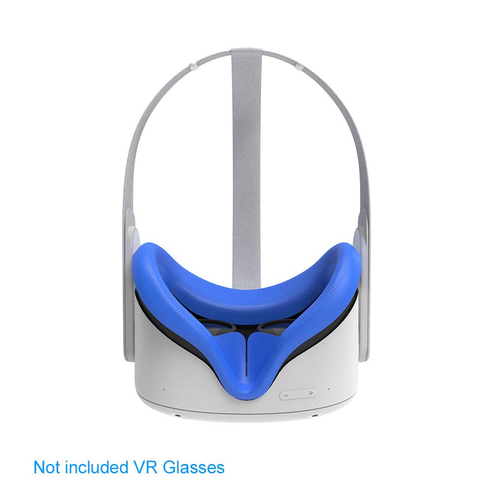 VR Silicone Ma-sk Oculus Quest 2 Face Cover, Gaming Accessories for Oculus Quest 2 Face Cushion Facial Pad Face Sweatproof Washable, Standard Eye Pad, Light Blocking